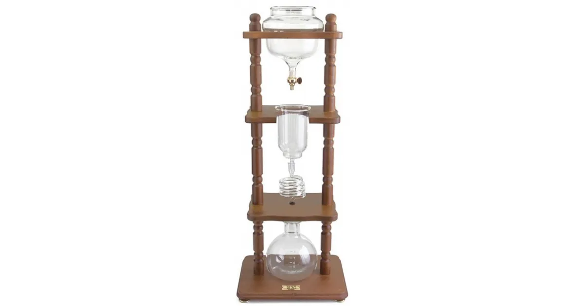 Yama 6-8 Cup Brown Wood Cold Drip Coffee Maker